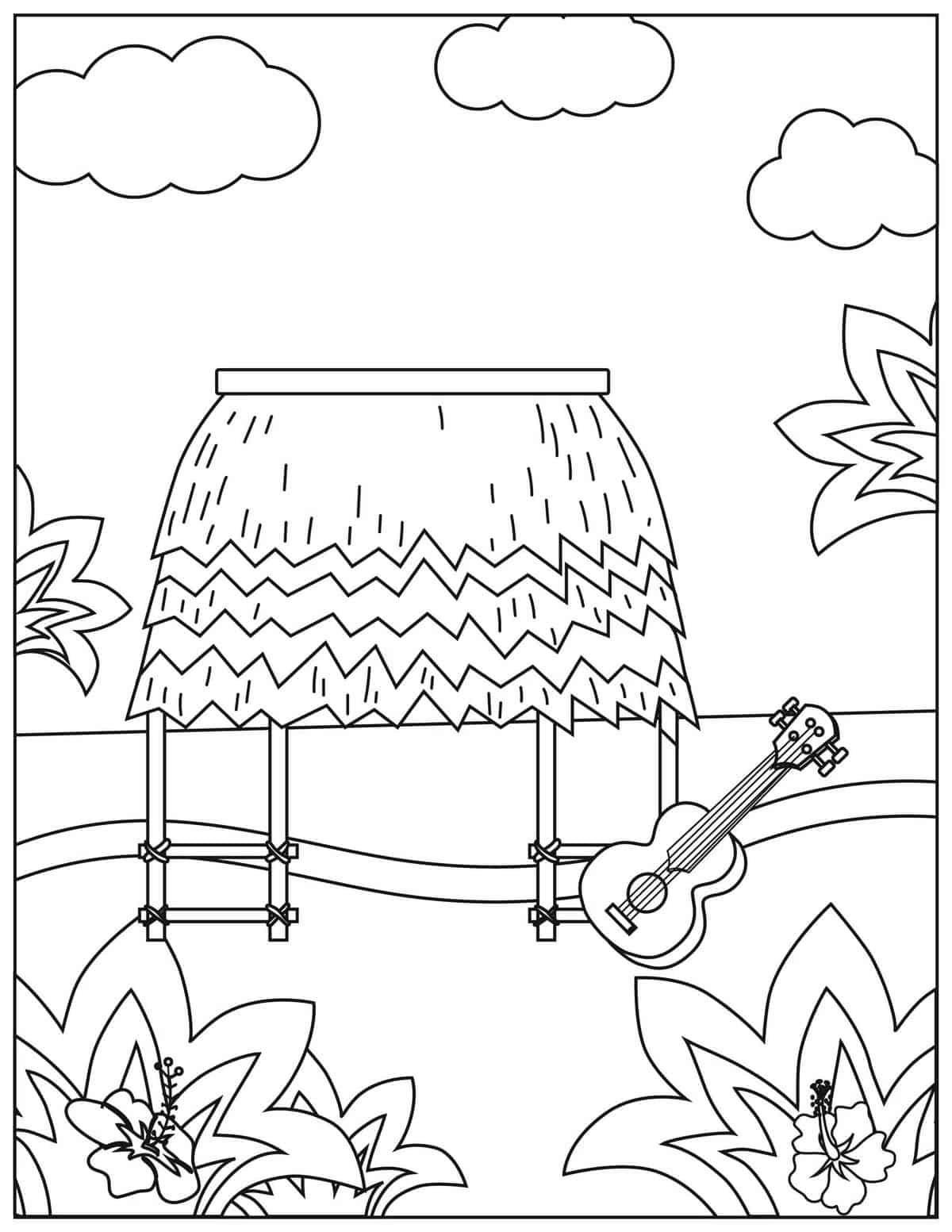 Free Printable Luau Coloring Pages - A Crazy Family