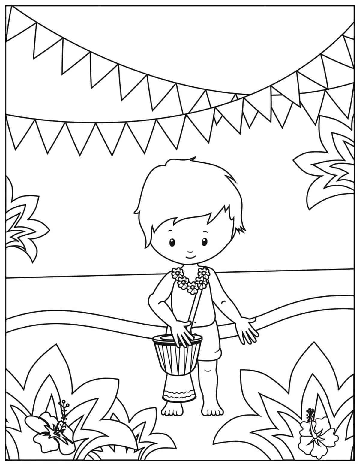 Free Printable Luau Coloring Pages - A Crazy Family