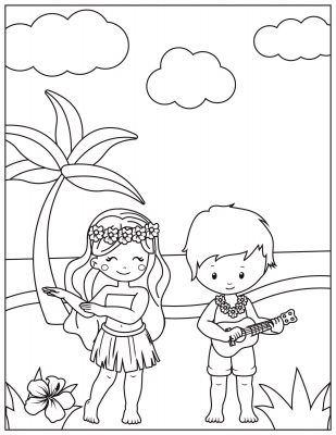 Free Printable Luau Coloring Pages - A Crazy Family