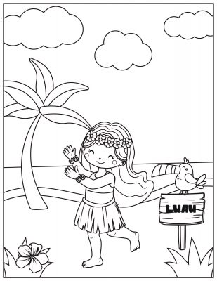 Free Printable Luau Coloring Pages - A Crazy Family