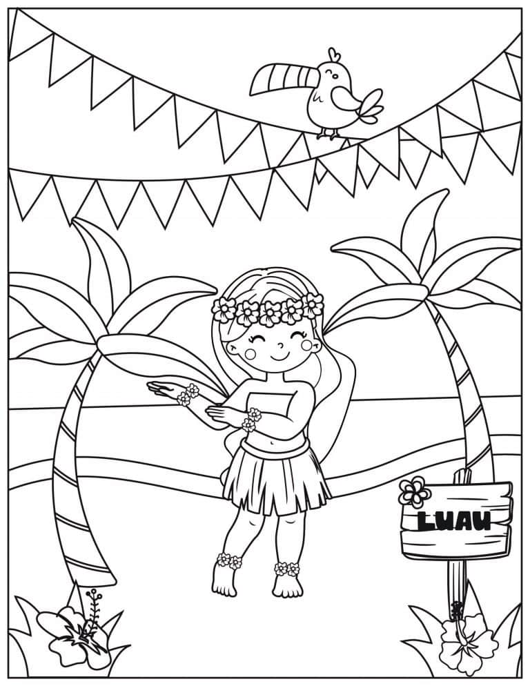 Free Printable Luau Coloring Pages - A Crazy Family