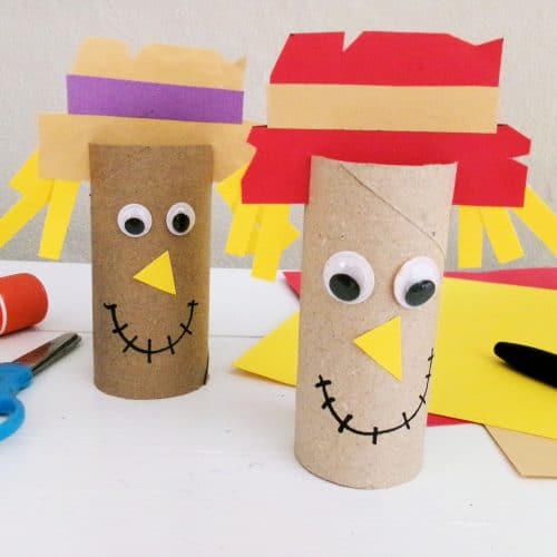 Cardboard Roll Scarecrow Craft - A Crazy Family