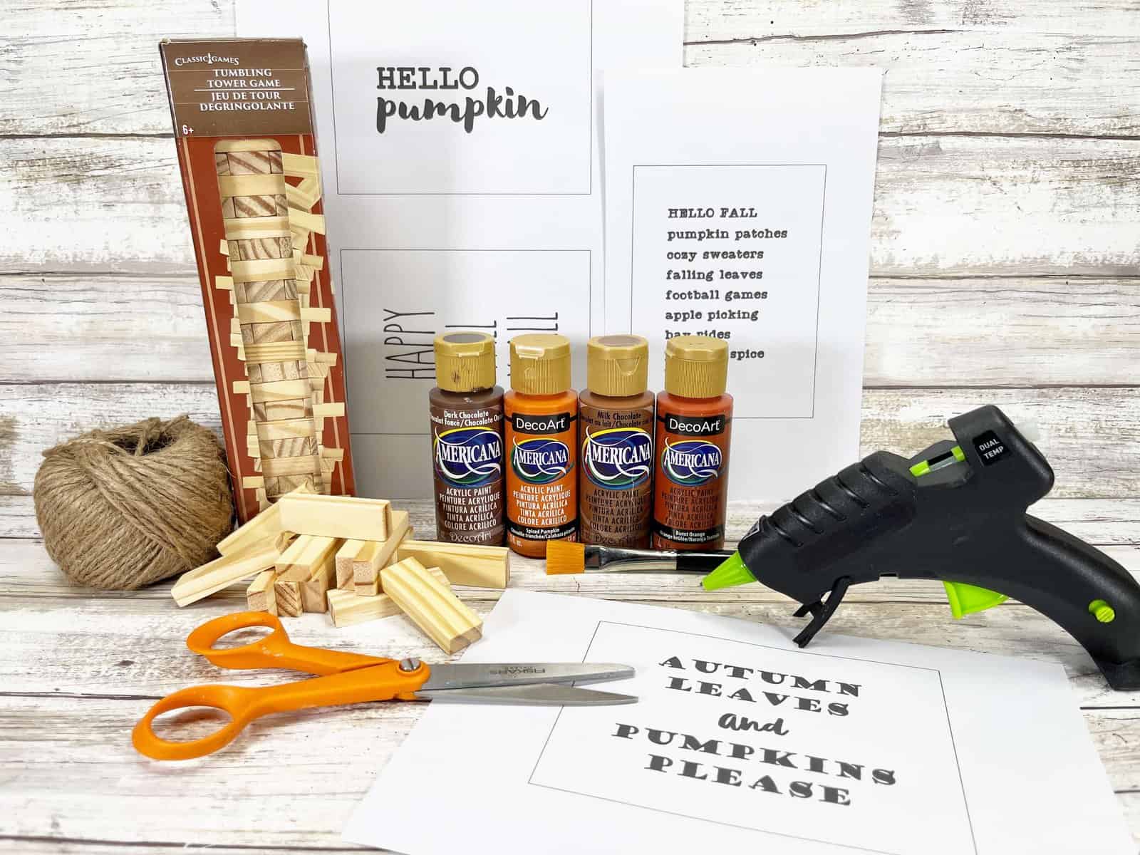 Tumbling Tower Fall Sign Craft - A Crazy Family