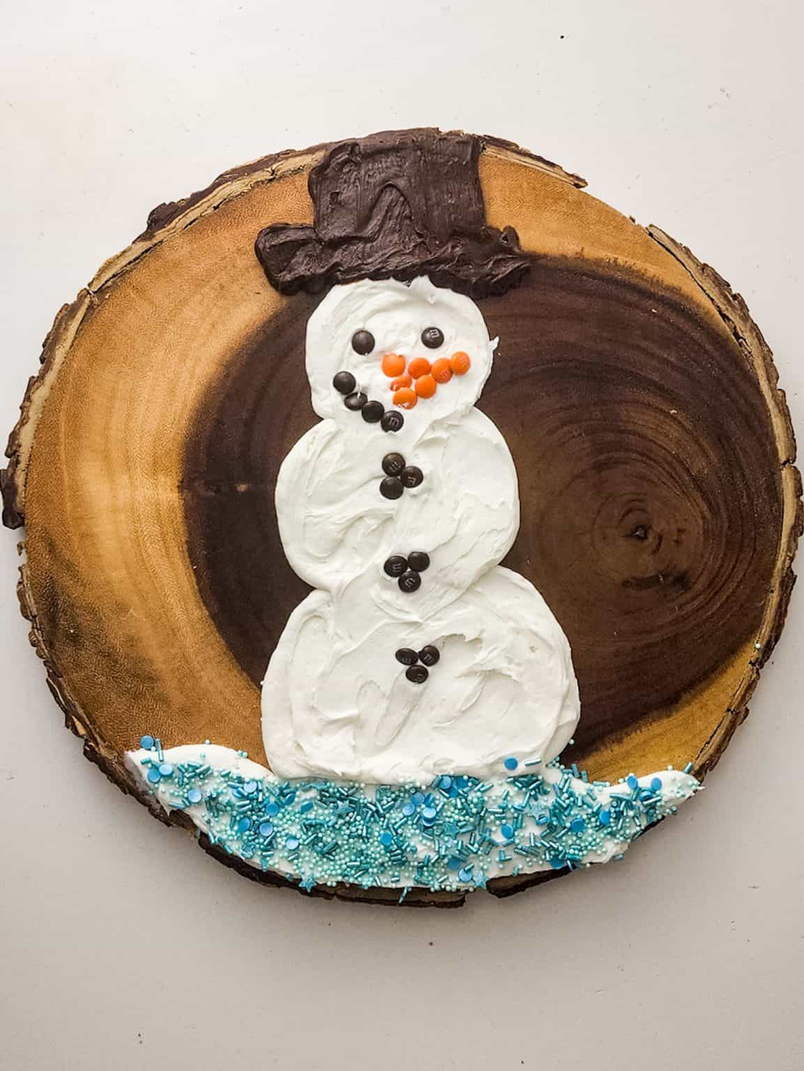 Snowman Buttercream Dessert Board - A Crazy Family
