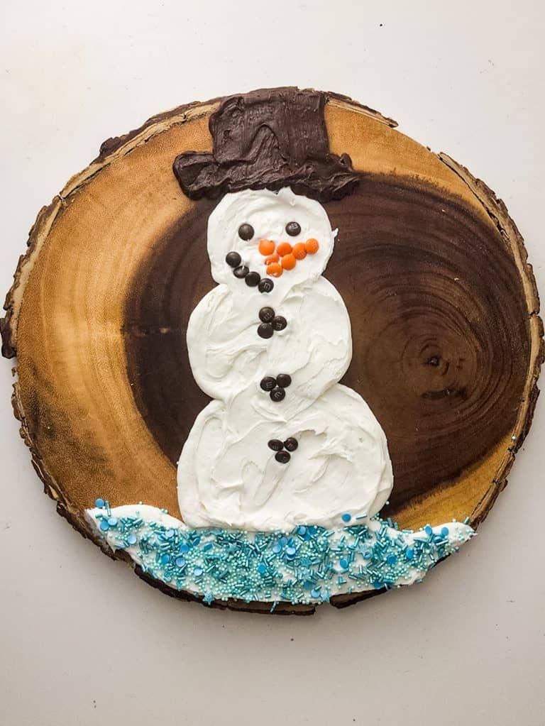 Snowman Buttercream Dessert Board - A Crazy Family