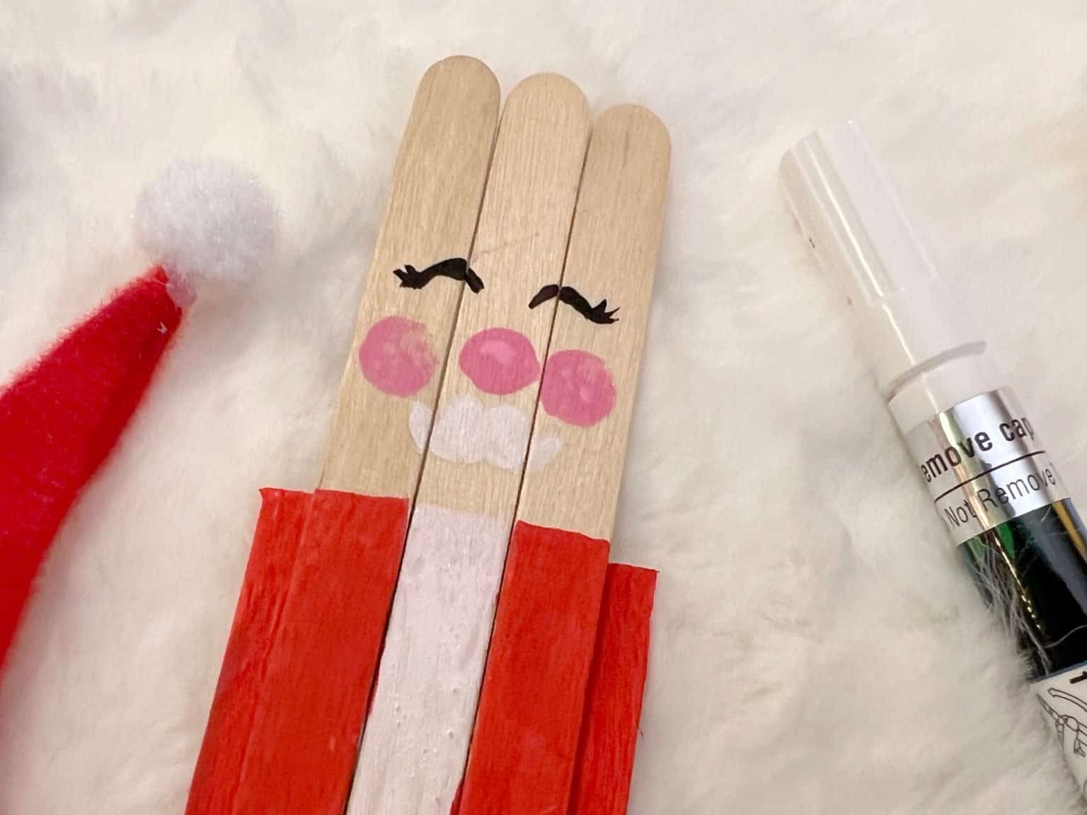 Christmas Craft Stick Santa - A Crazy Family