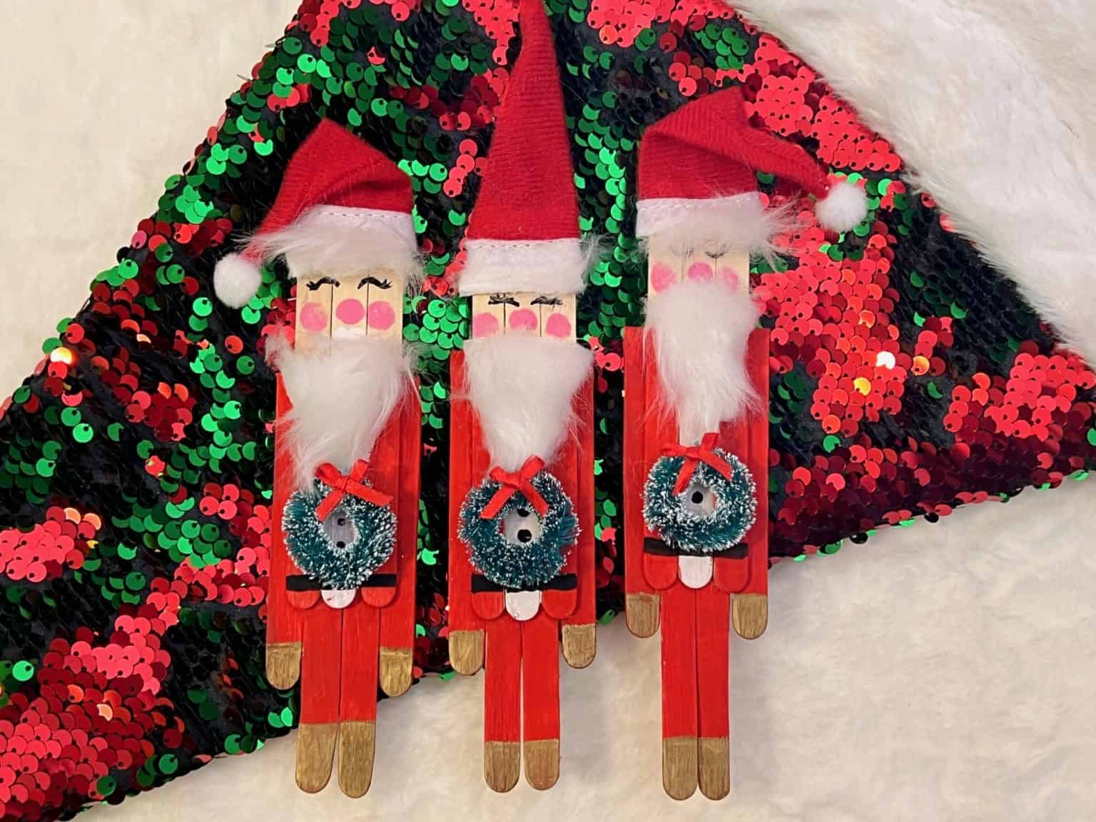 Christmas Craft Stick Santa - A Crazy Family