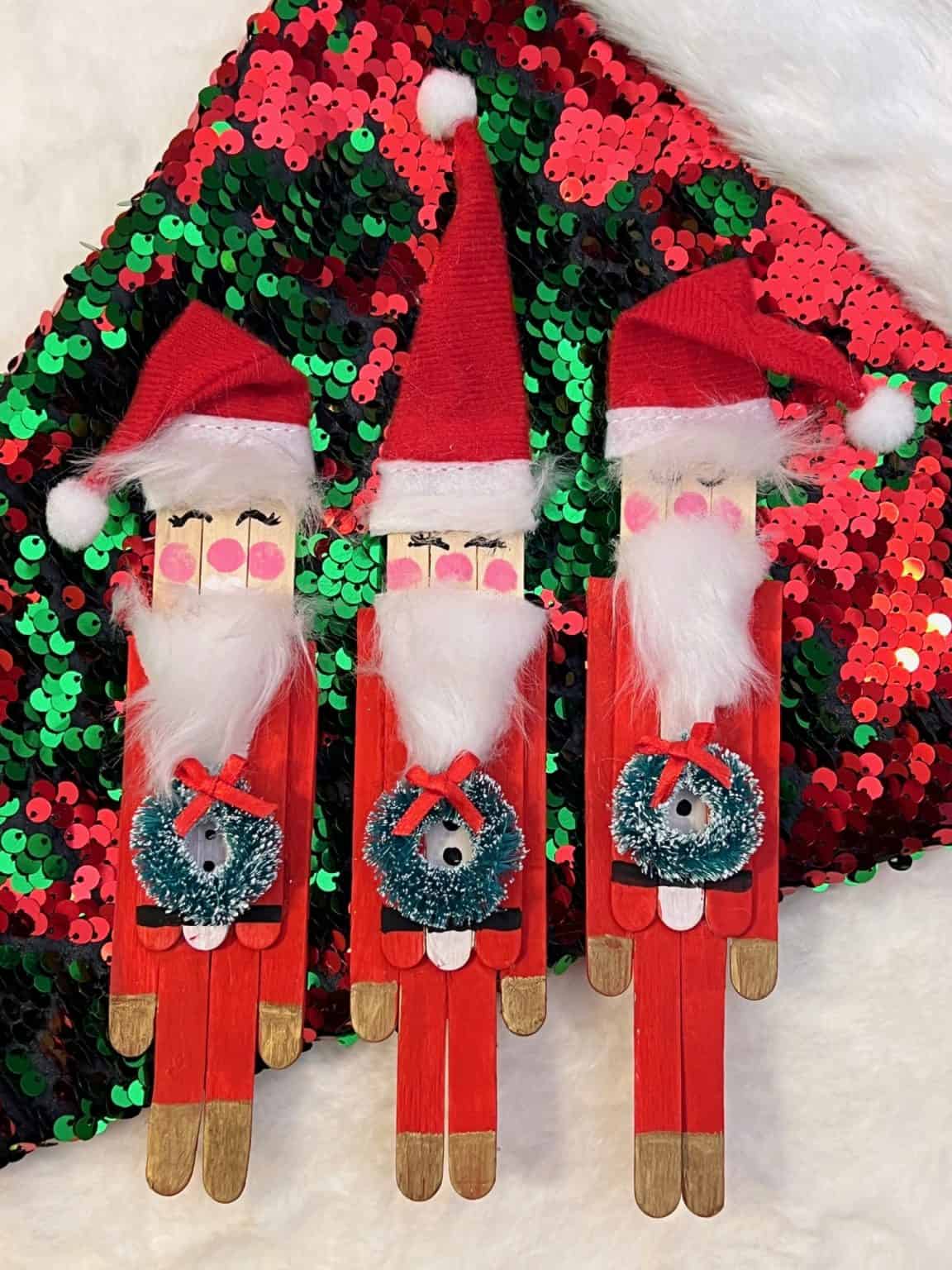 Christmas Craft Stick Santa - A Crazy Family