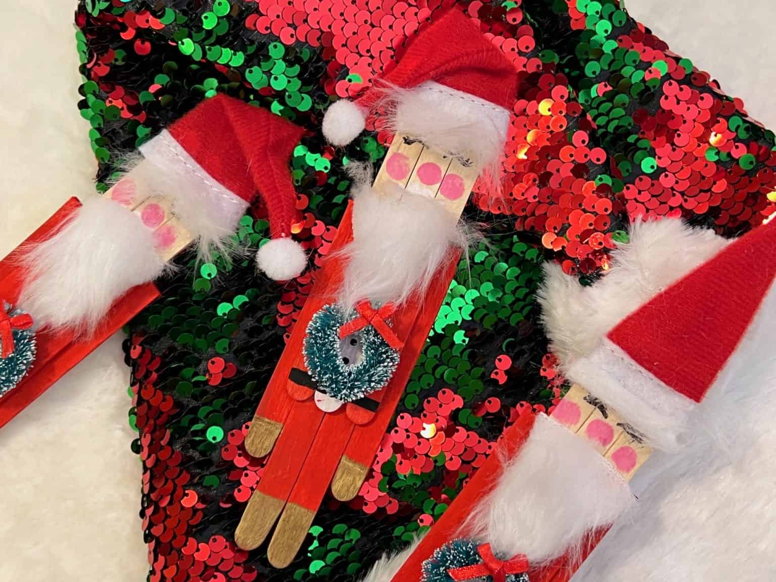 Christmas Craft Stick Santa - A Crazy Family