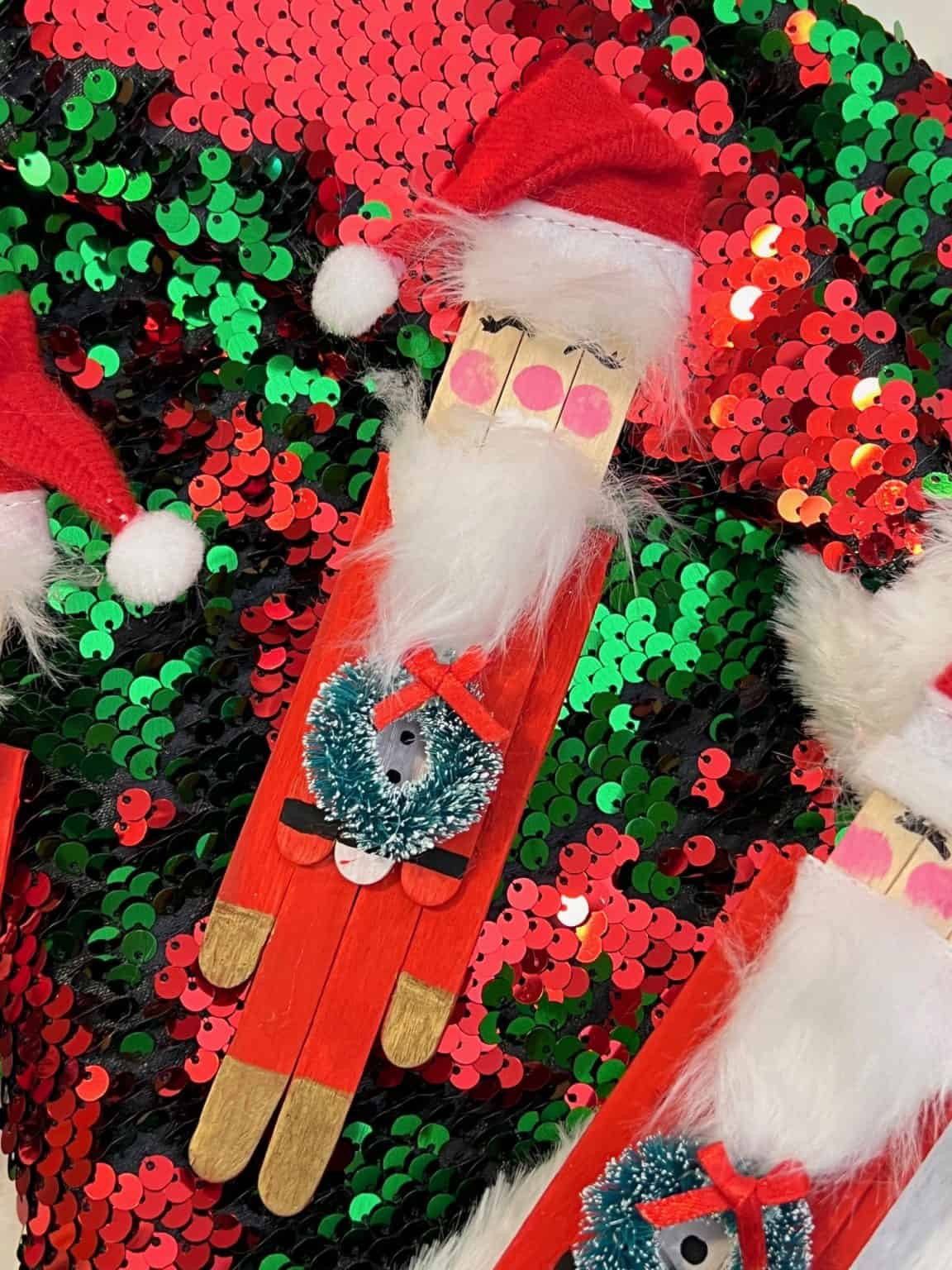 Christmas Craft Stick Santa - A Crazy Family