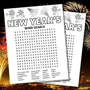 Free Printable New Year's Word Search Puzzle - A Crazy Family