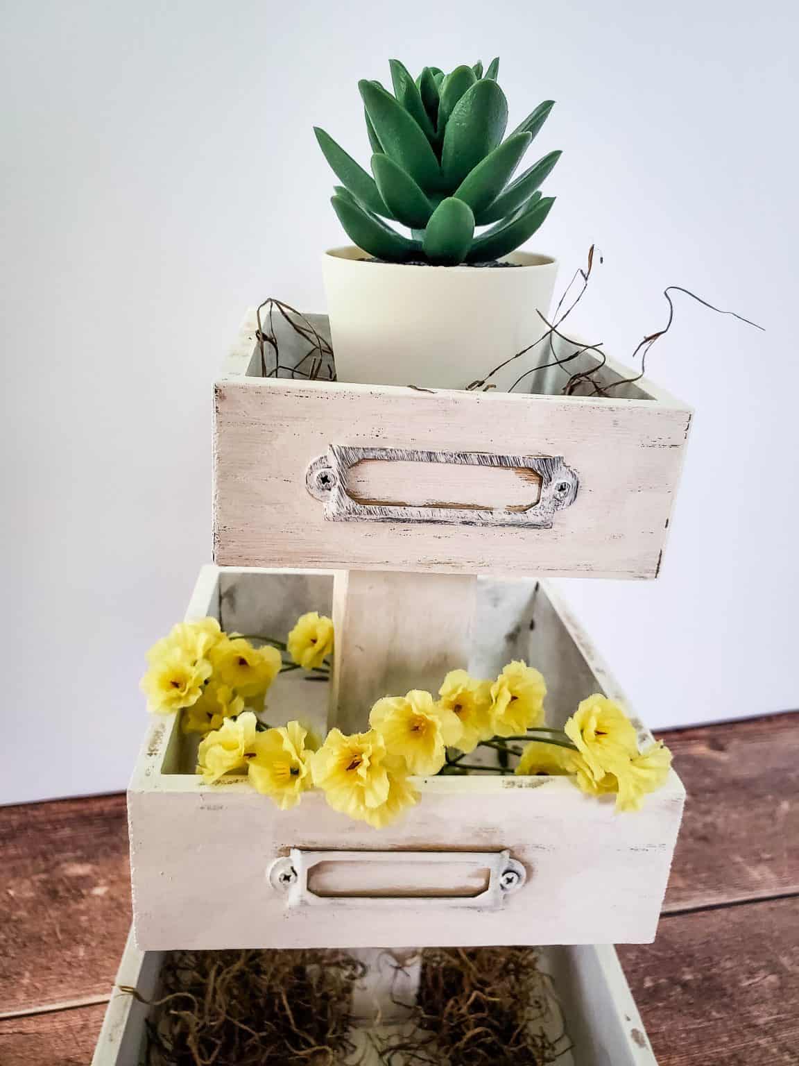 Dollar Store Farmhouse Stacking Tray - A Crazy Family