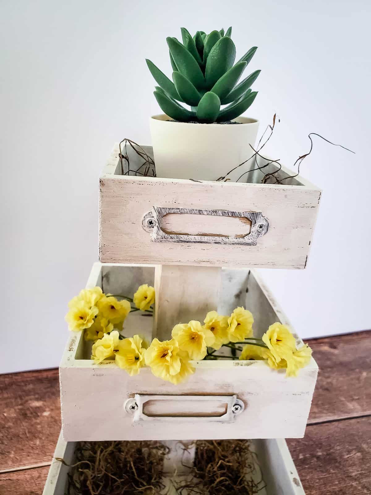 Dollar Store Farmhouse Stacking Tray - A Crazy Family