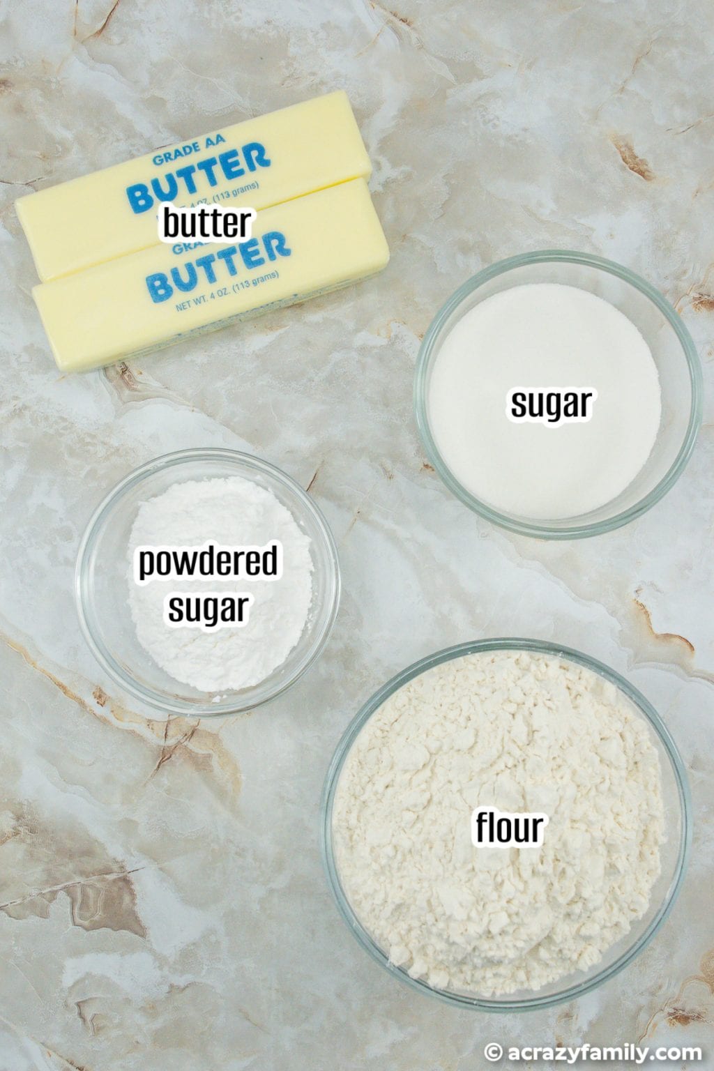 3-Ingredient Shortbread Cookies - A Crazy Family