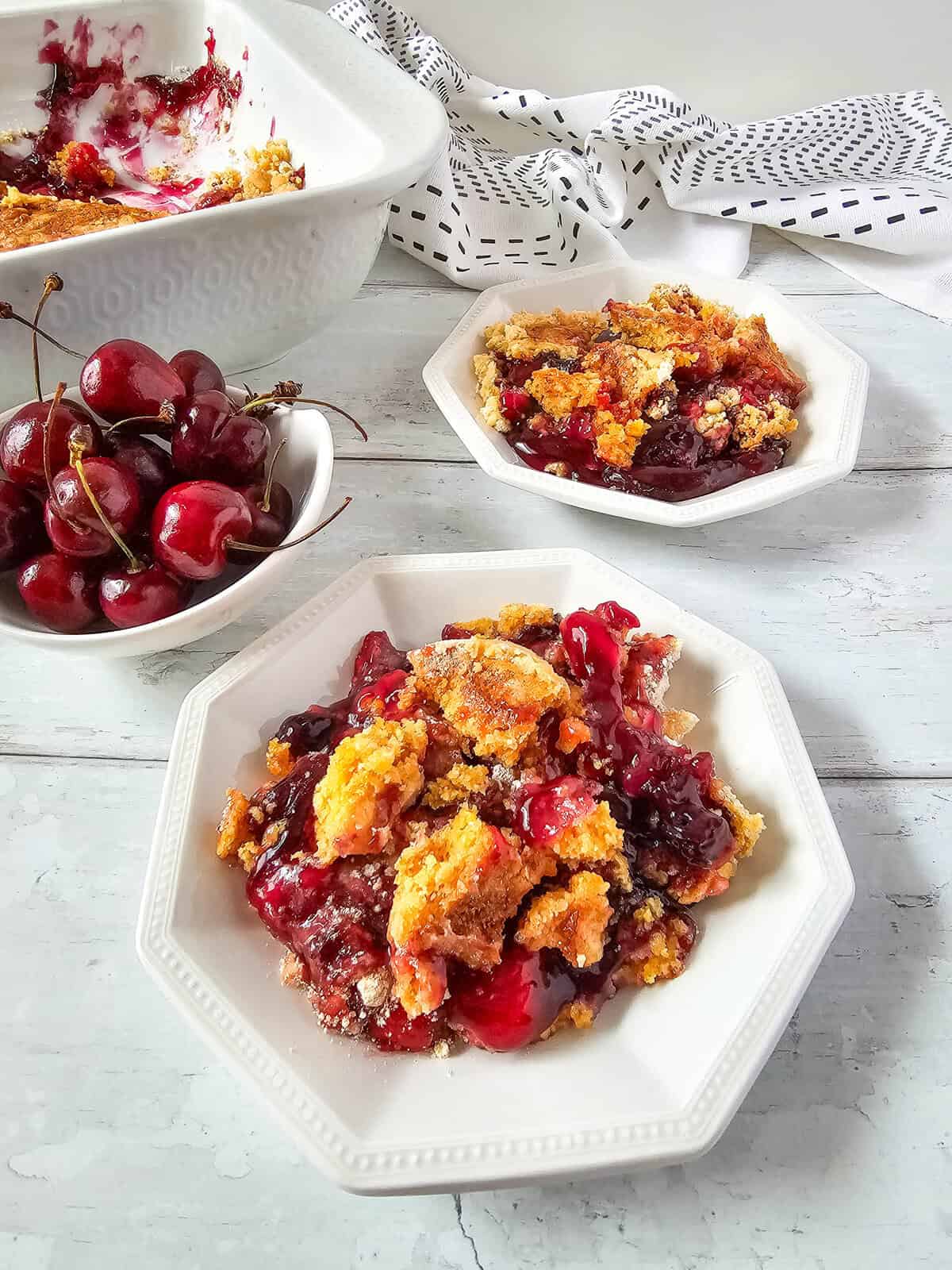 Cherry Blueberry Cobbler Dump Cake - A Crazy Family