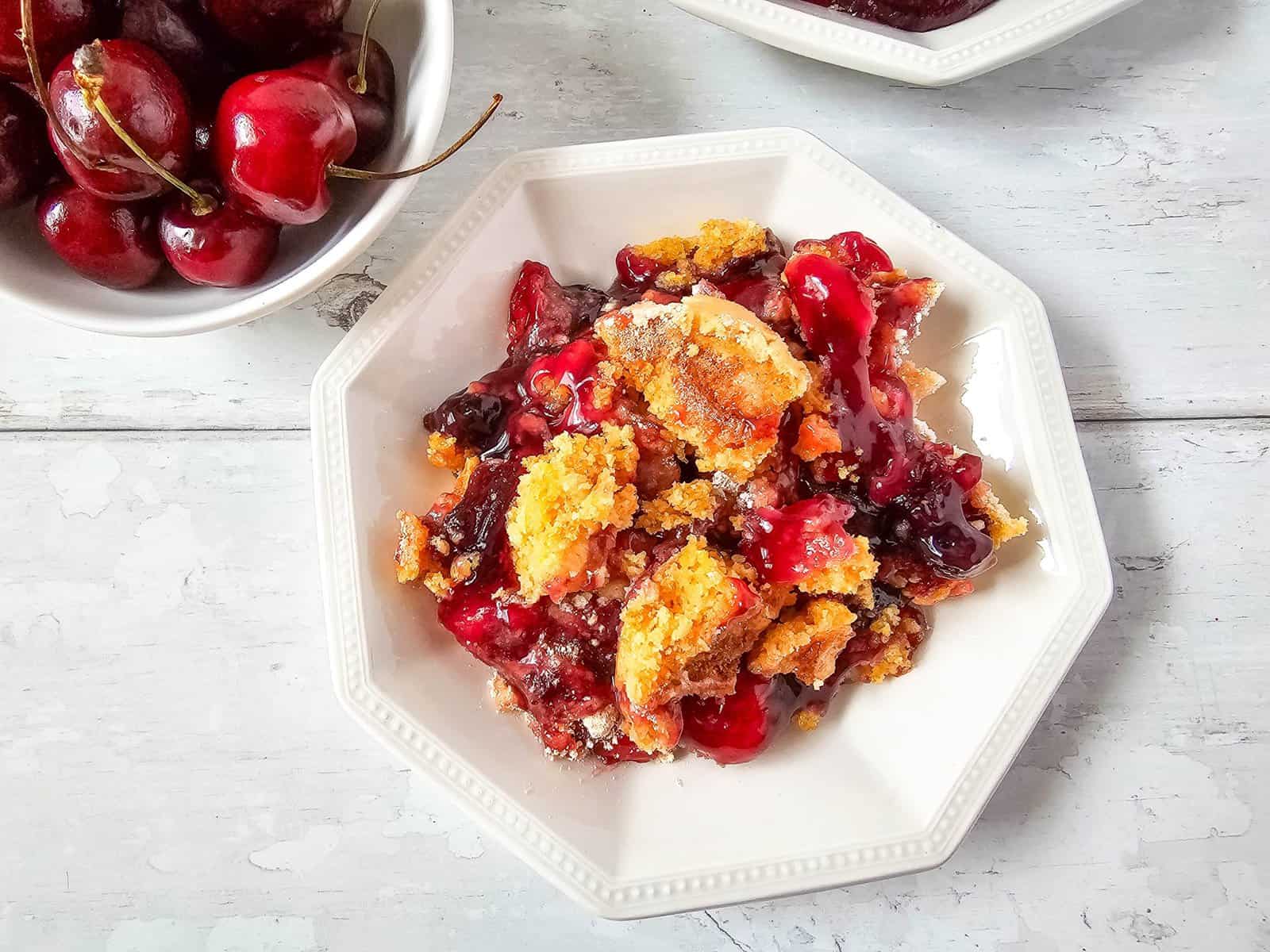 Cherry Blueberry Cobbler Dump Cake - A Crazy Family