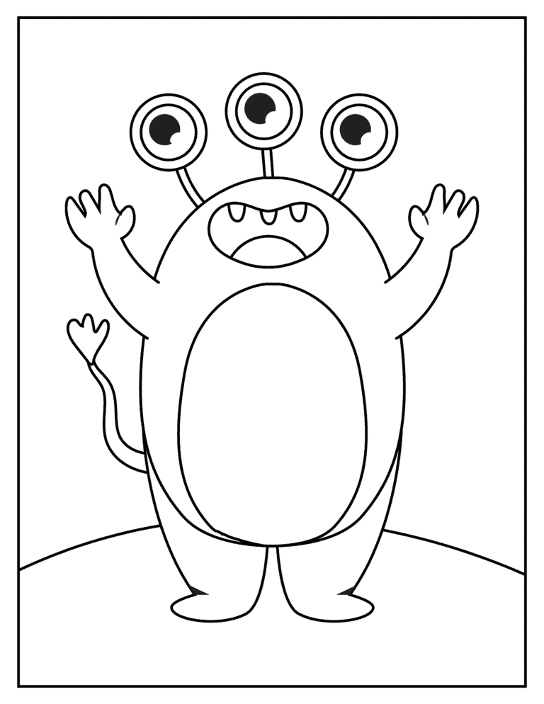 Free Printable Cute Monster Coloring Pages for Kids - A Crazy Family