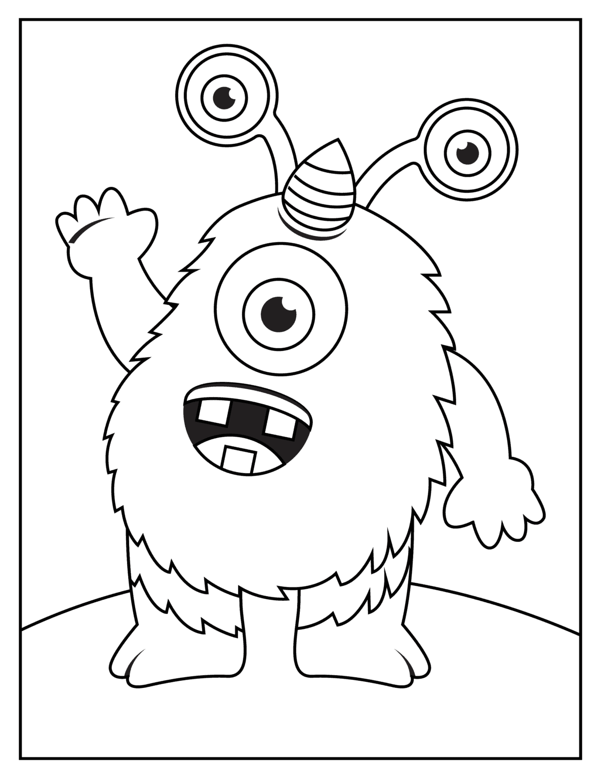 Free Printable Cute Monster Coloring Pages for Kids - A Crazy Family