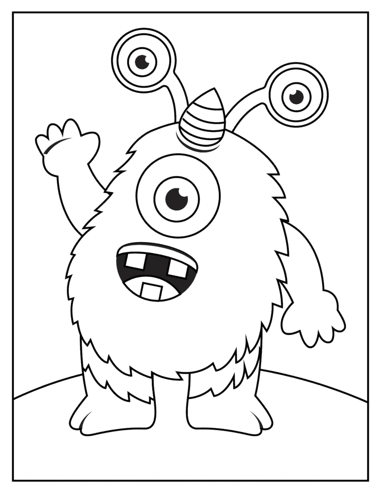 Free Printable Cute Monster Coloring Pages for Kids - A Crazy Family