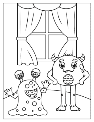 Free Printable Cute Monster Coloring Pages for Kids - A Crazy Family
