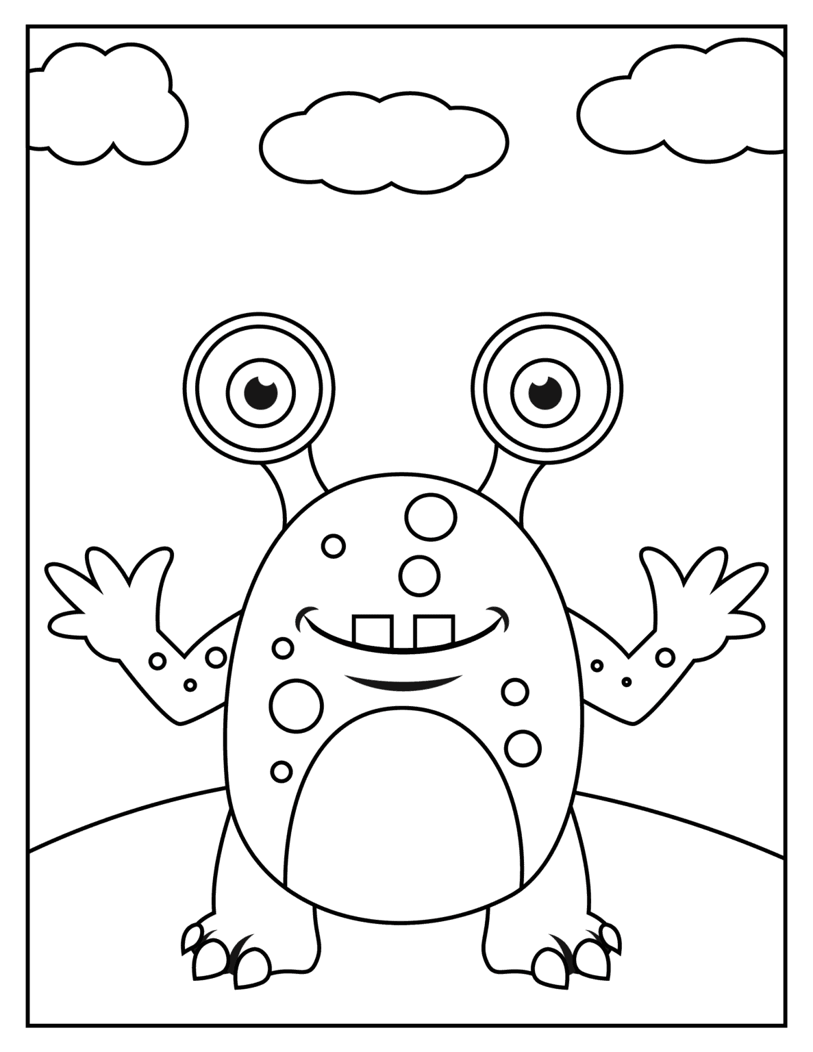 Free Printable Cute Monster Coloring Pages for Kids - A Crazy Family