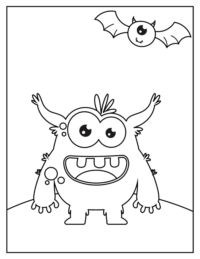 Free Printable Cute Monster Coloring Pages for Kids - A Crazy Family