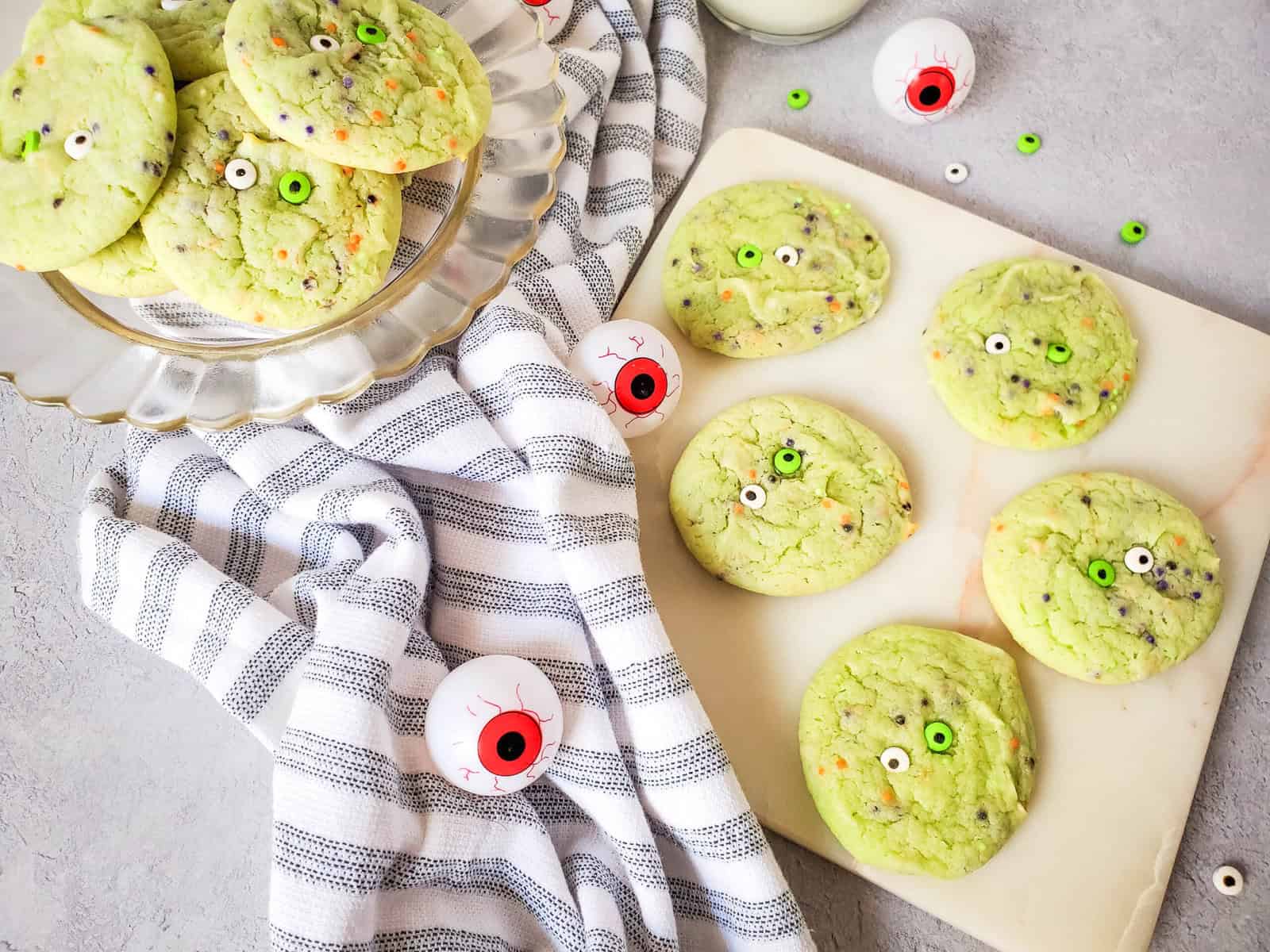 Halloween Zombie Cake Mix Cookies - A Crazy Family