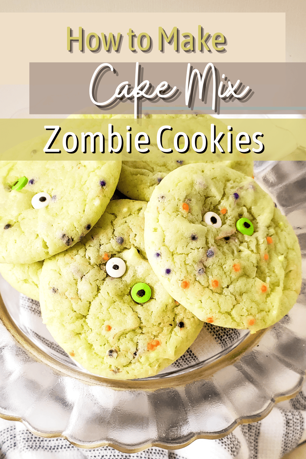 Halloween Zombie Cake Mix Cookies - A Crazy Family