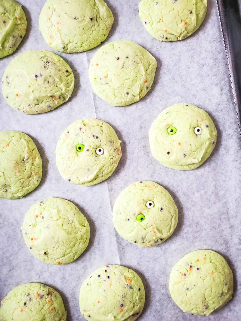Halloween Zombie Cake Mix Cookies - A Crazy Family