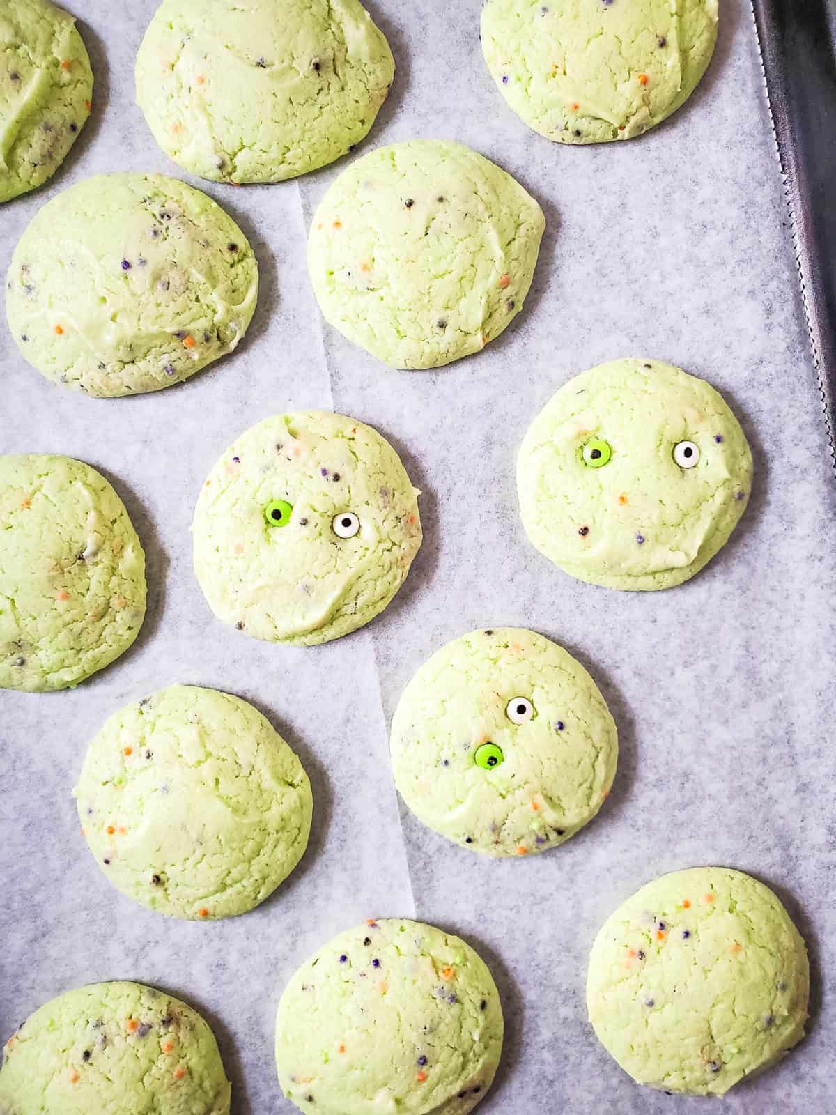 Halloween Zombie Cake Mix Cookies - A Crazy Family