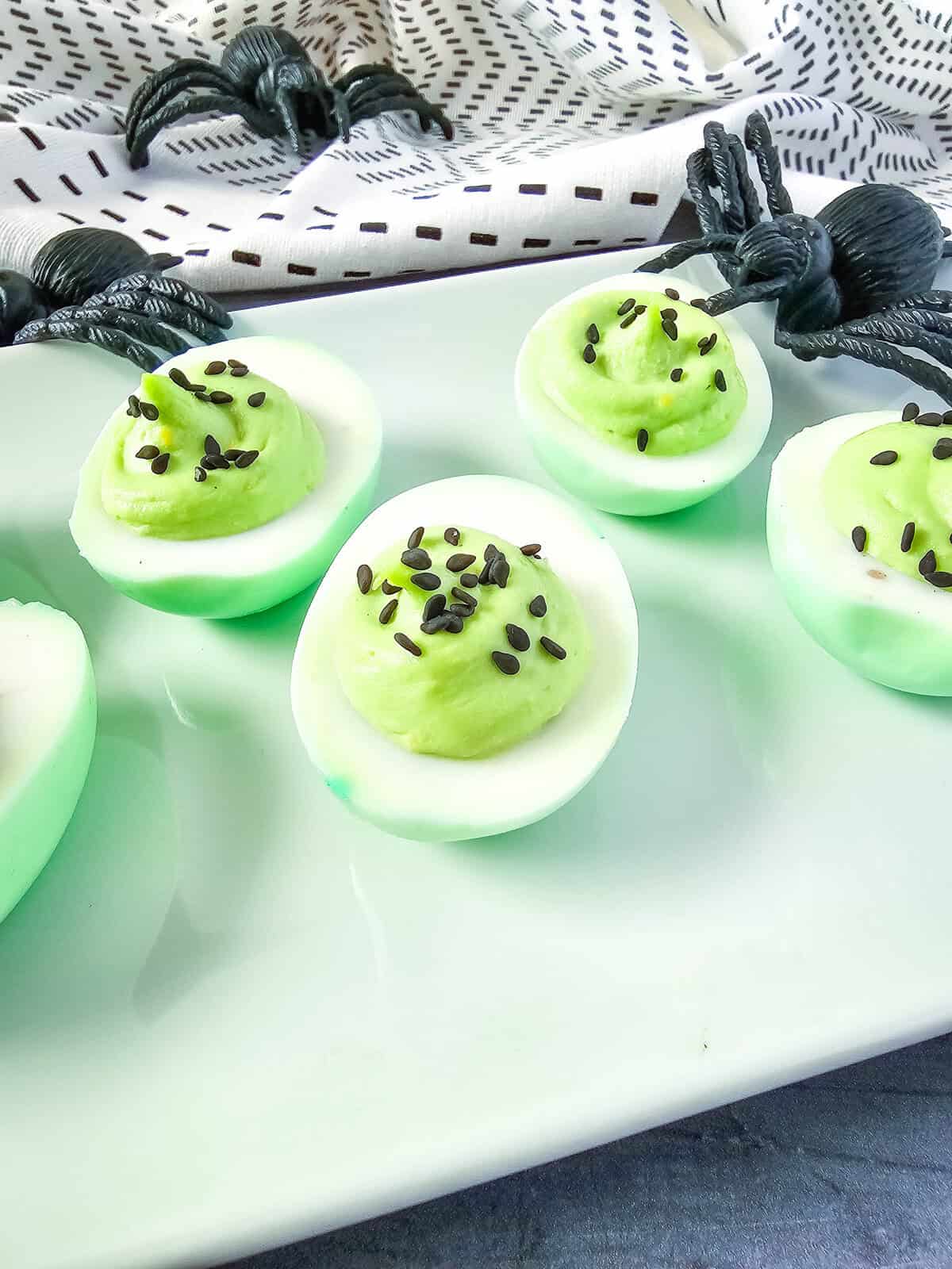 Eerie Ghoulish Deviled Eggs - A Crazy Family