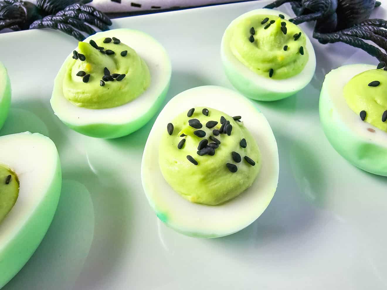 Eerie Ghoulish Deviled Eggs - A Crazy Family