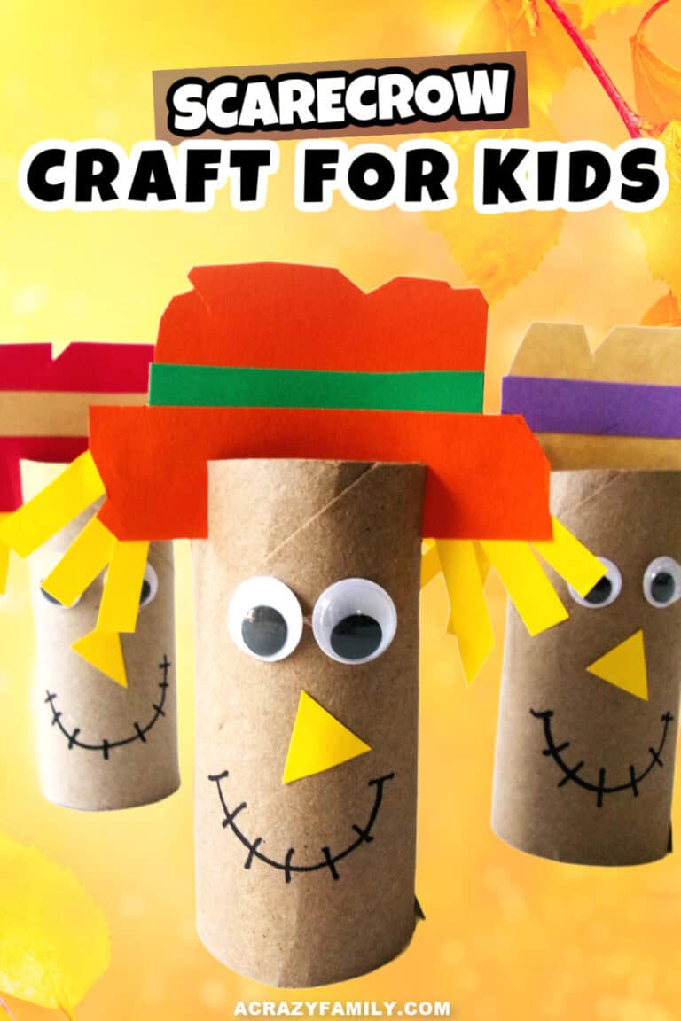 Cardboard Roll Scarecrow Craft - A Crazy Family