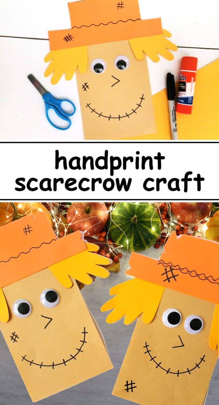 Cute Handprint Scarecrow Craft for Fall - A Crazy Family