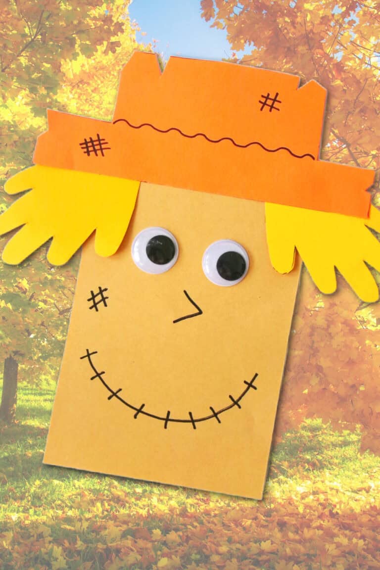 Cute Handprint Scarecrow Craft for Fall - A Crazy Family