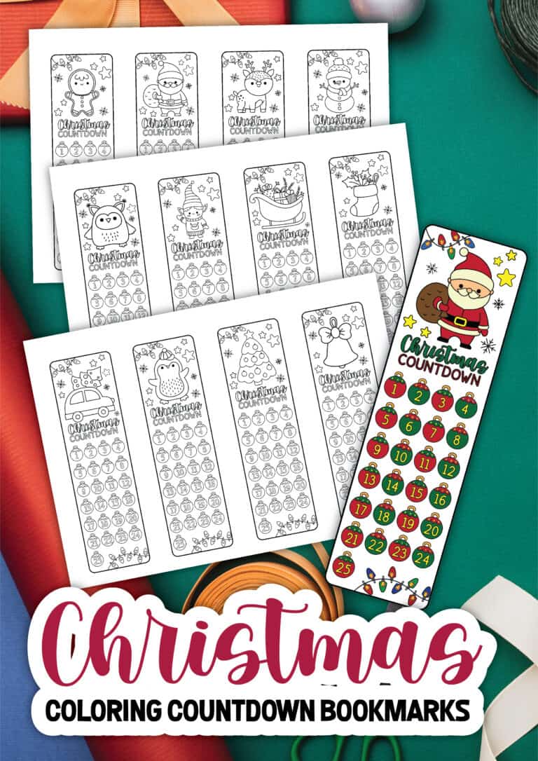 Christmas Coloring Countdown Bookmarks – Free Printable for Holiday Fun ...