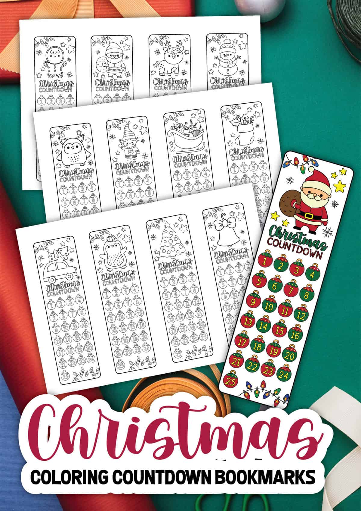 Christmas Coloring Countdown Bookmarks – Free Printable for Holiday Fun ...