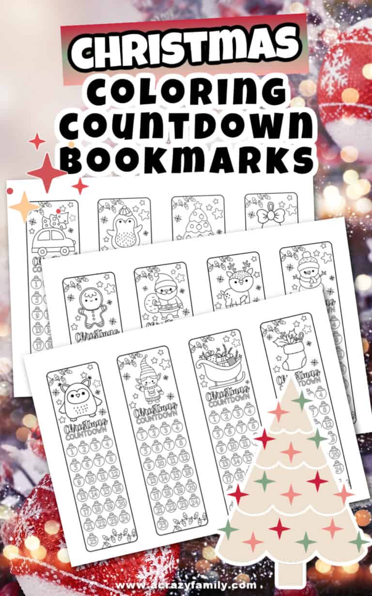 Christmas Coloring Countdown Bookmarks – Free Printable for Holiday Fun ...