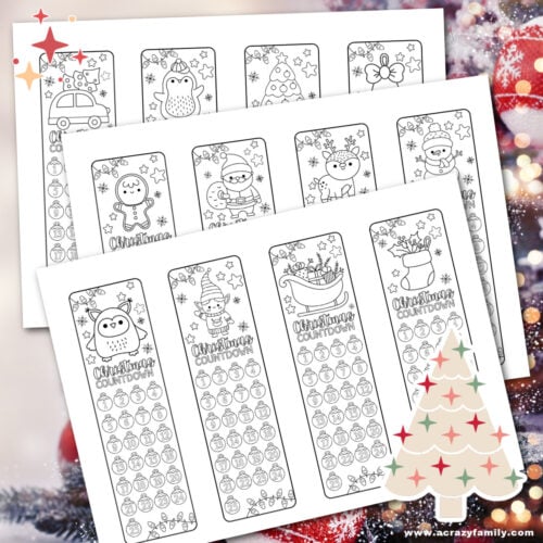 Christmas Coloring Countdown Bookmarks – Free Printable for Holiday Fun ...