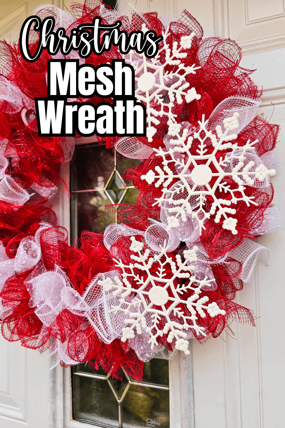 Mesh Christmas Wreath - A Crazy Family