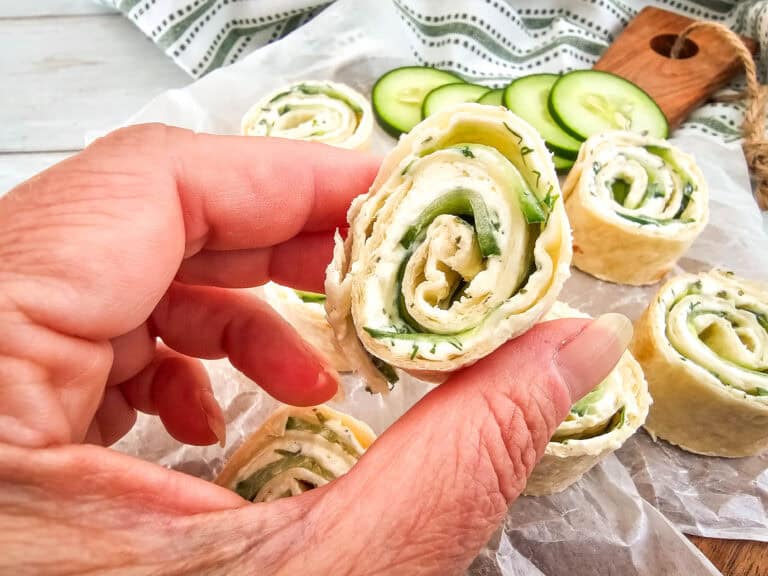 Cucumber and Dill Pinwheels - A Crazy Family