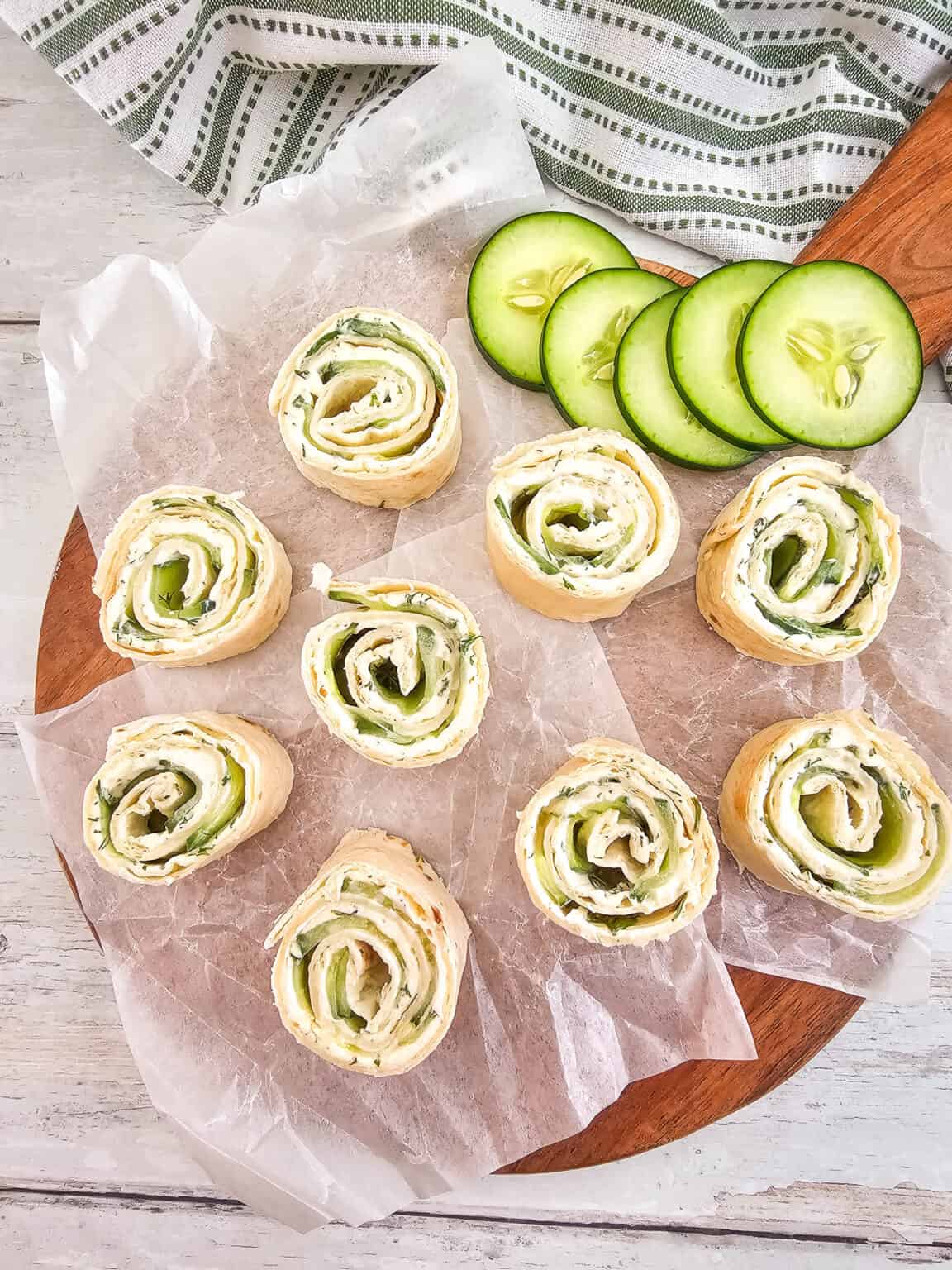 Cucumber and Dill Pinwheels - A Crazy Family