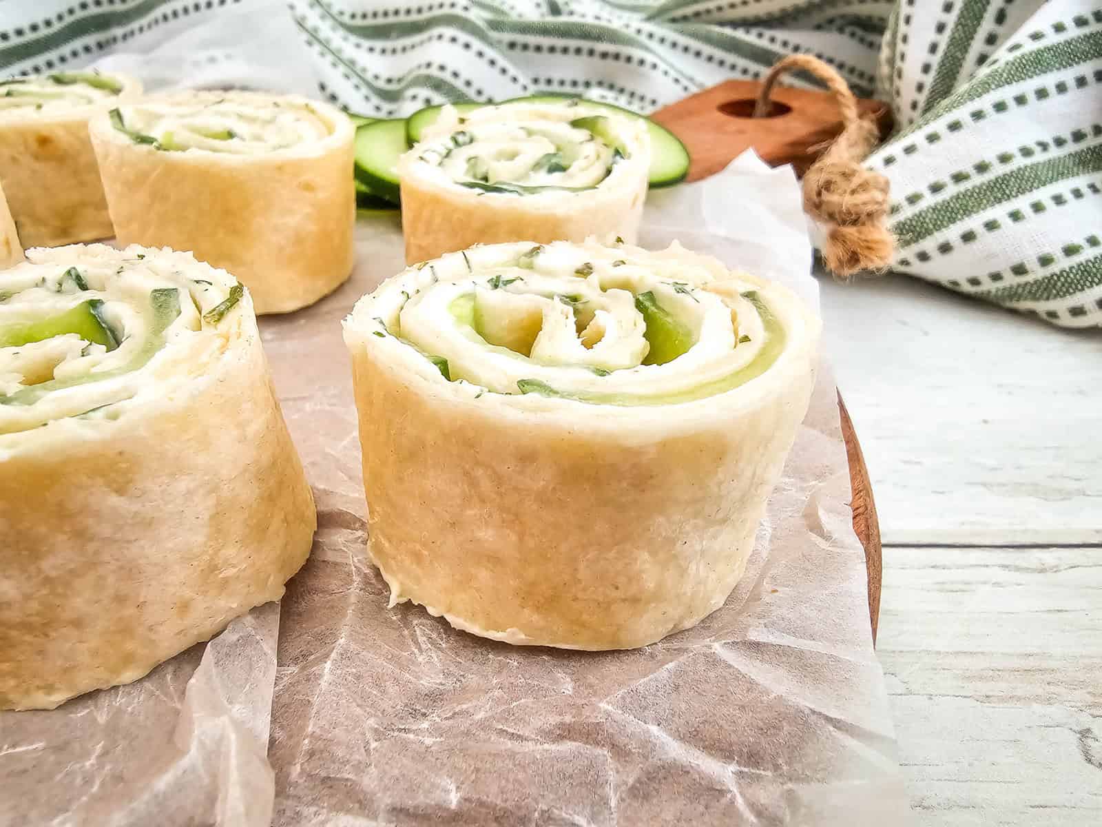 Cucumber and Dill Pinwheels - A Crazy Family