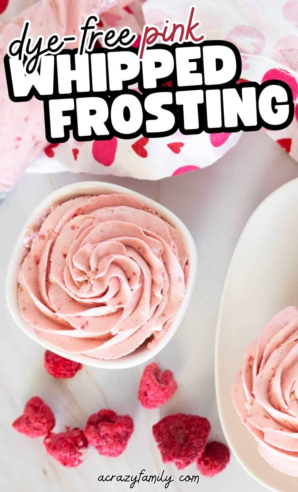 Dye-Free Pink Whipped Frosting - A Crazy Family