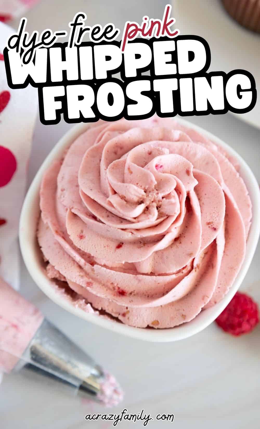 Dye-Free Pink Whipped Frosting - A Crazy Family