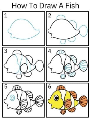How to Draw a Fish Step-by-Step Printable for Kids - How to Draw a Fish ...