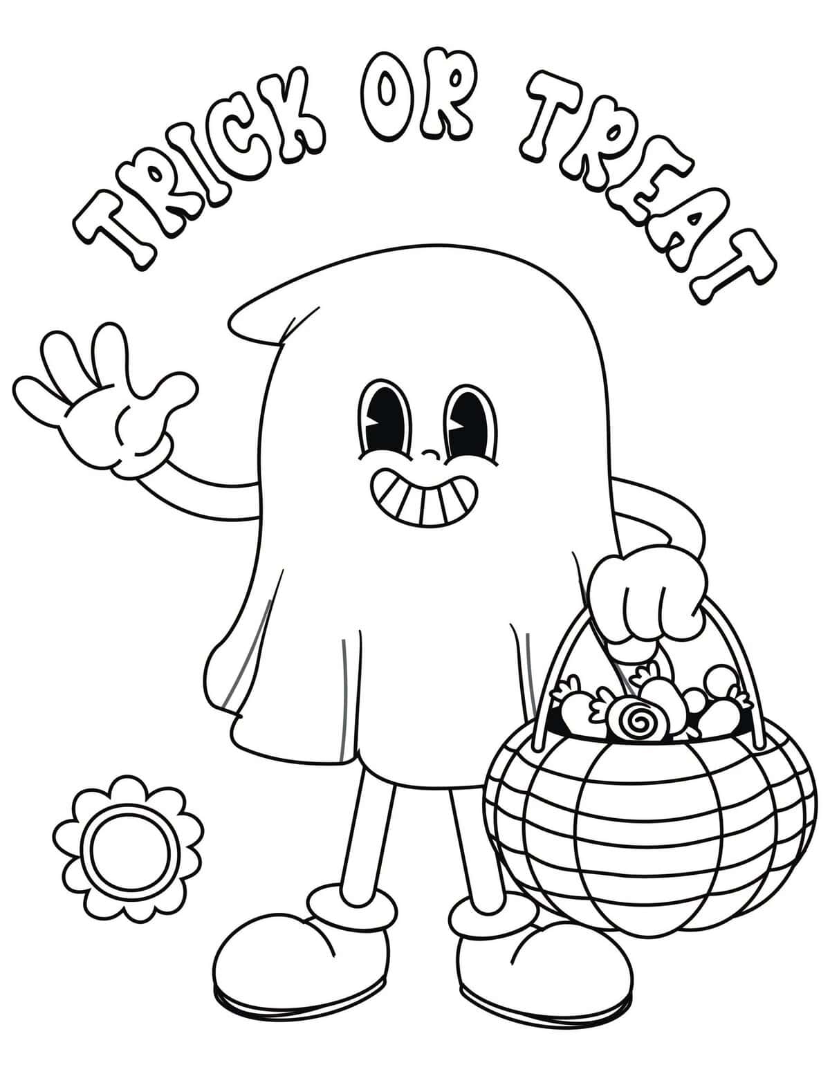 Free Printable Retro Halloween Coloring Pages for Spooky Fun - A Crazy ...