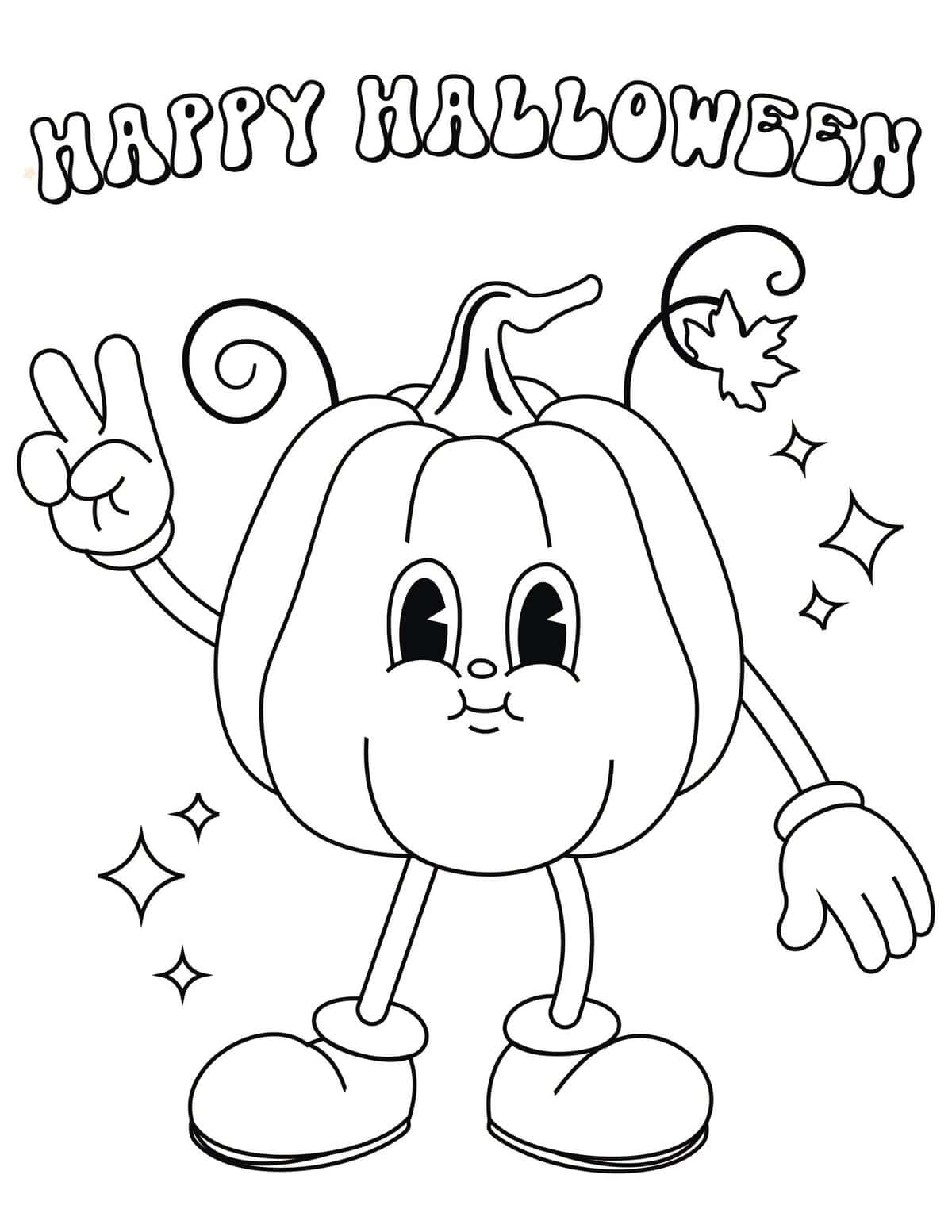 Free Printable Retro Halloween Coloring Pages for Spooky Fun - A Crazy ...