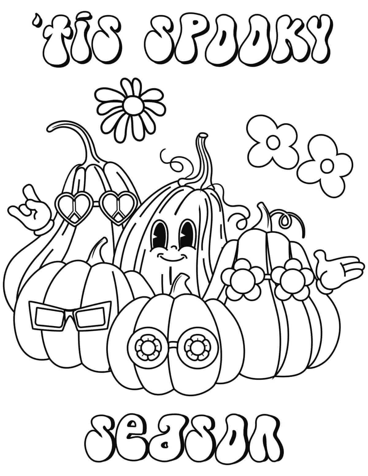 Free Printable Retro Halloween Coloring Pages for Spooky Fun - A Crazy ...