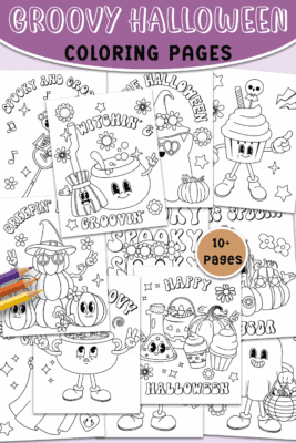 Free Printable Retro Halloween Coloring Pages for Spooky Fun - A Crazy ...